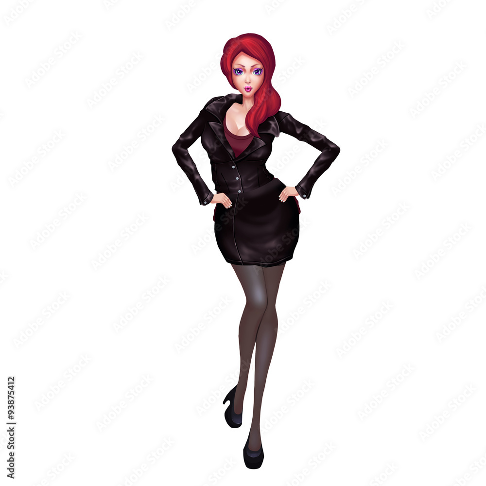 High Definition Illustration: Seductive Woman with Fewer and Fewer ...
