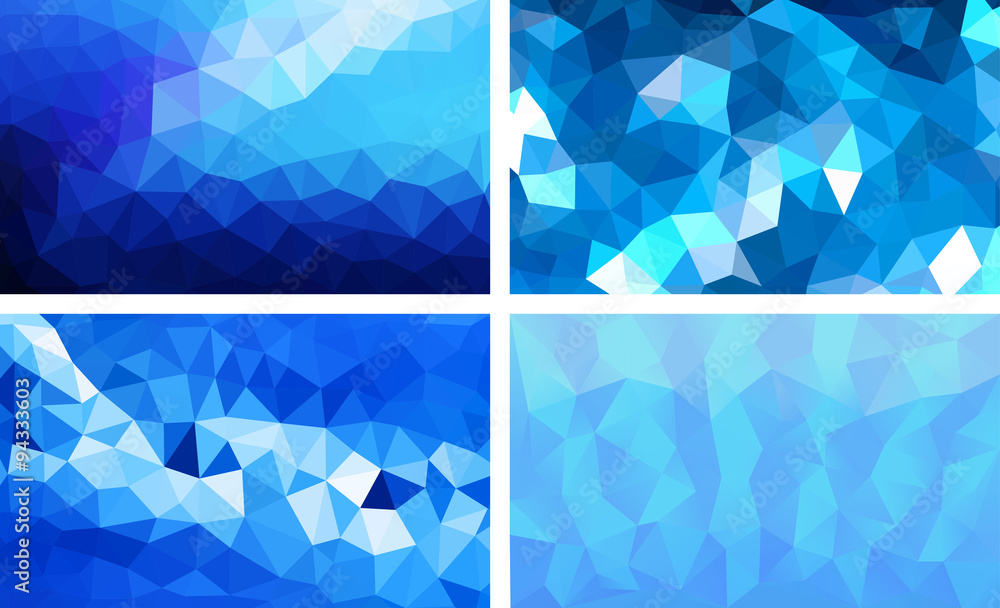 vector pack low poly background blue 1234 Stock Vector | Adobe Stock