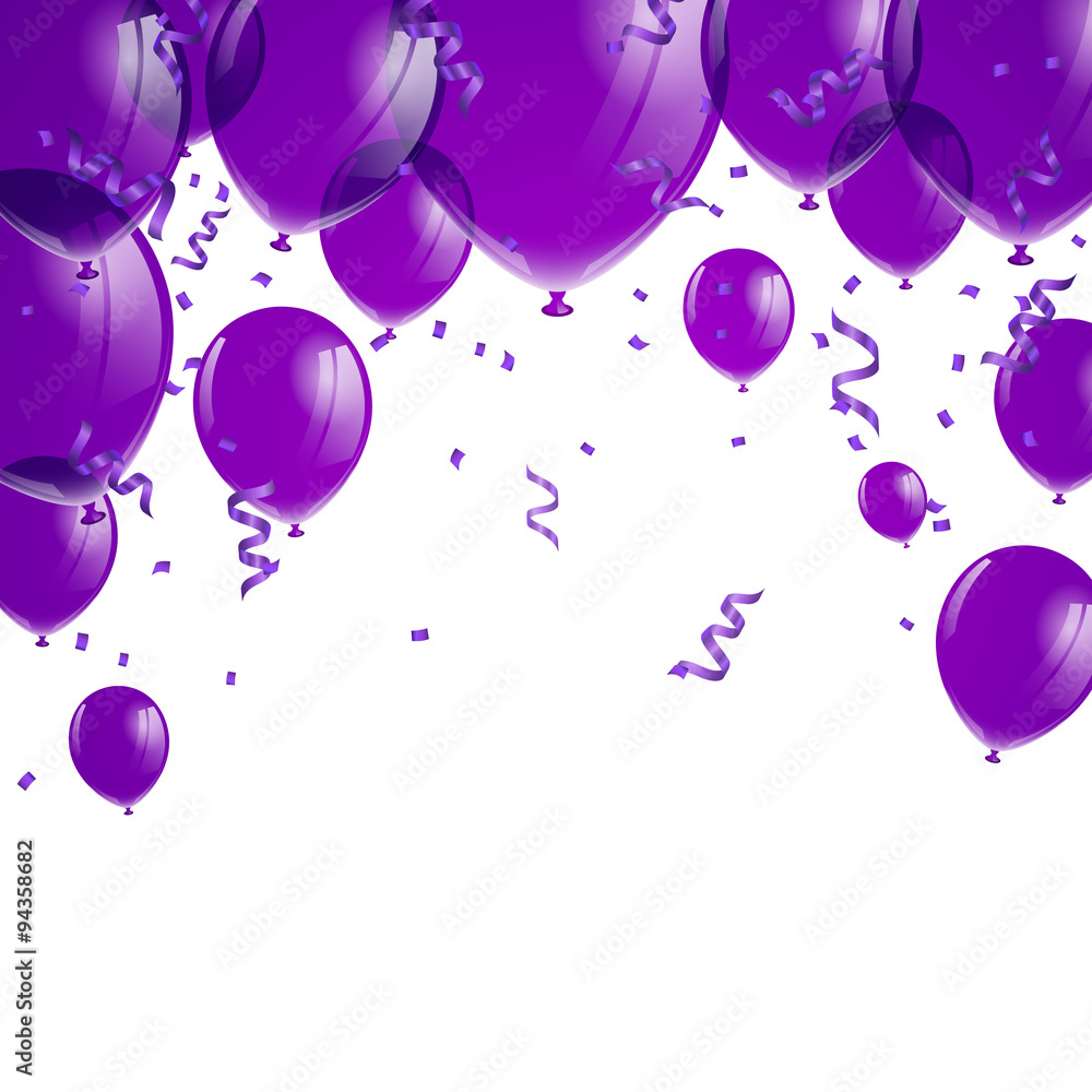 Vector Illustration of Purple Balloons Stock Vector | Adobe Stock
