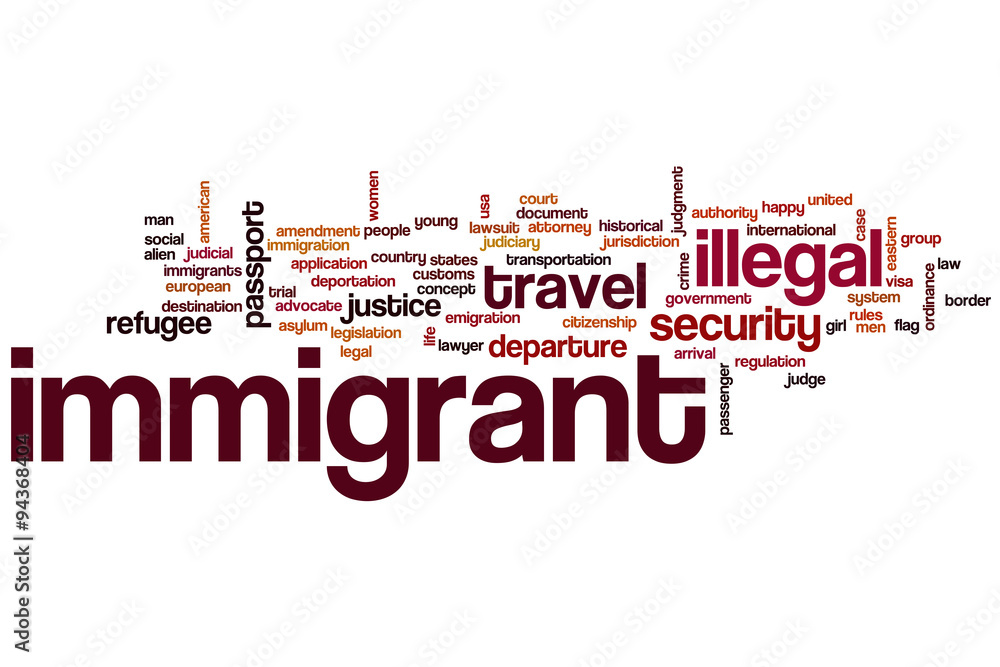 Immigrant word cloud concept Stock Illustration | Adobe Stock