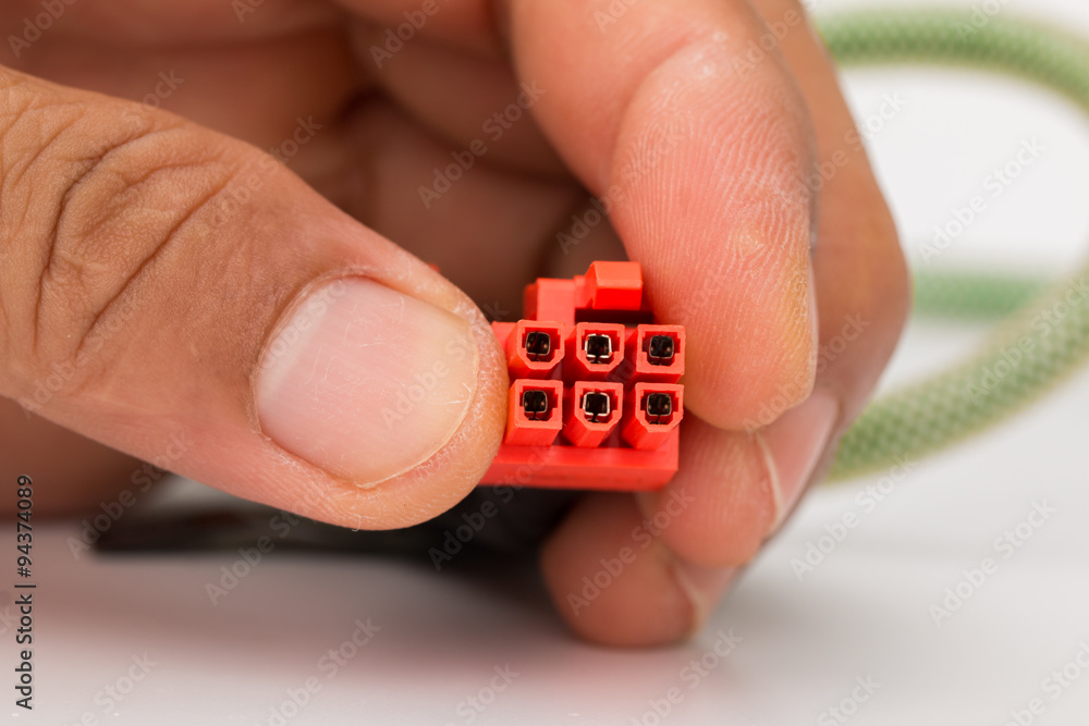 12v power lines in parts of a 4 pins and 6 pins used to connect the ...