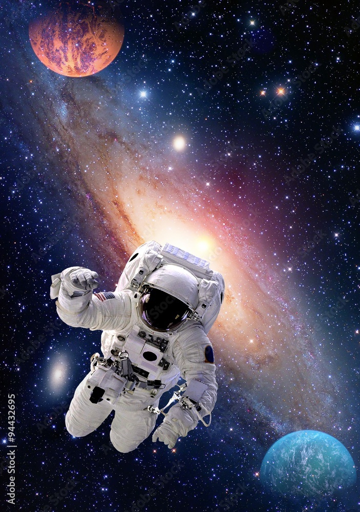 Astronaut spaceman outer space people galaxy planet solar system ...