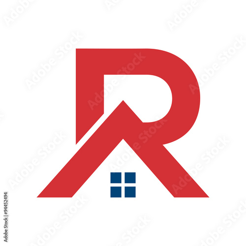 Simple R House Logo Template Stock Vector | Adobe Stock