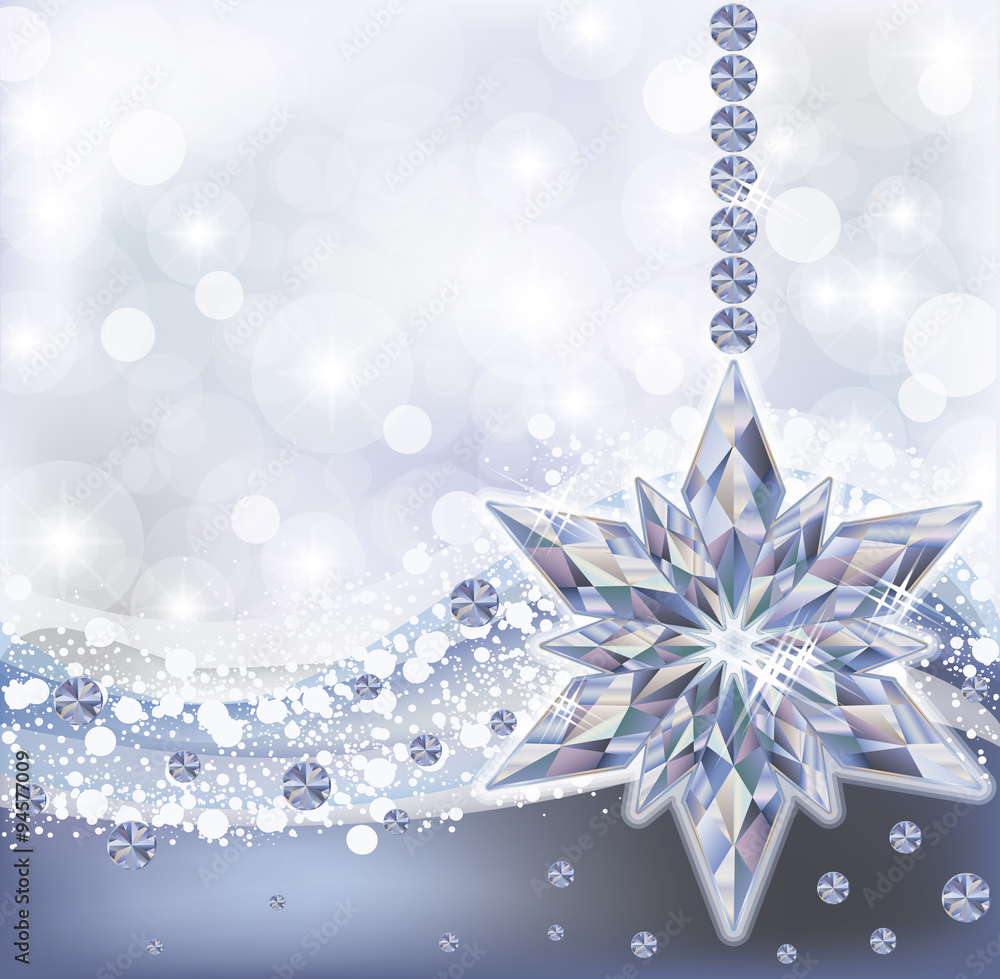 Frozen wallpaper with diamond snowflake, vector illustration Stock ...