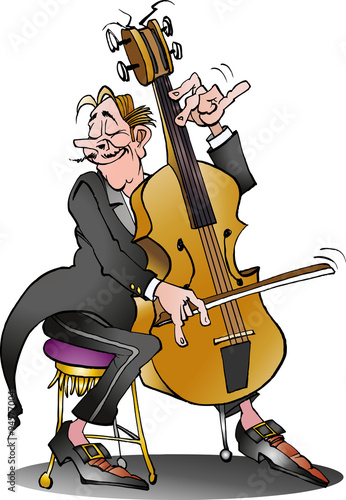 Vector cartoon illustration of a classic cello player Stock Vector ...