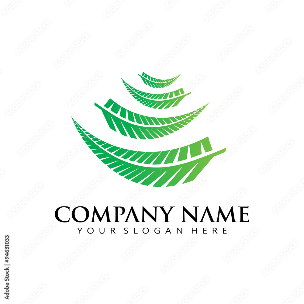 Elegant Classic Fern Logo icon Stock Vector | Adobe Stock