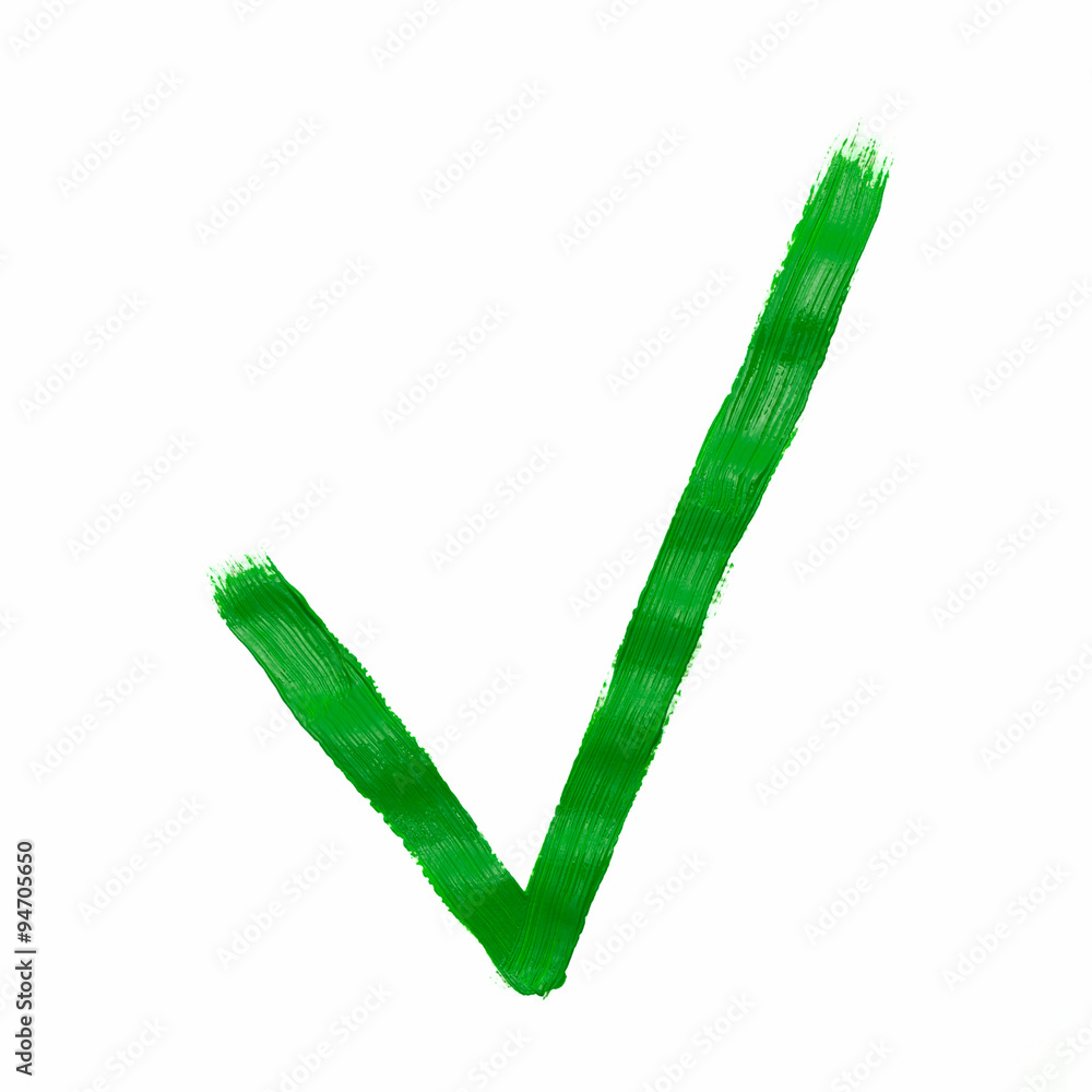 Green check mark painted Stock Photo | Adobe Stock