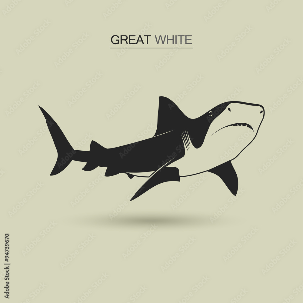 Vector Great white shark Stock Vector | Adobe Stock