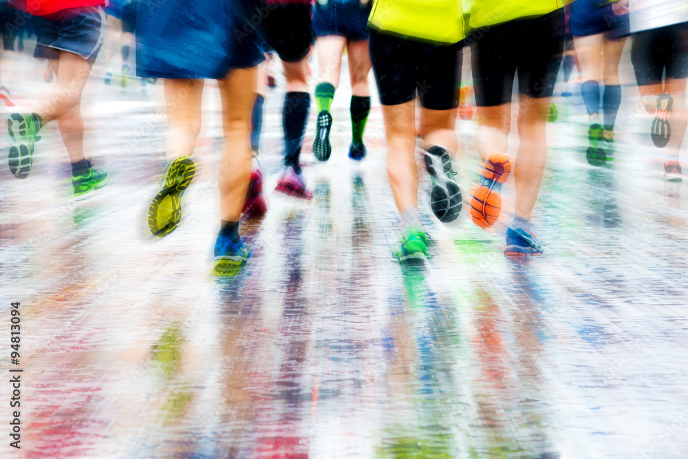 blurred image of people running Stock Photo | Adobe Stock