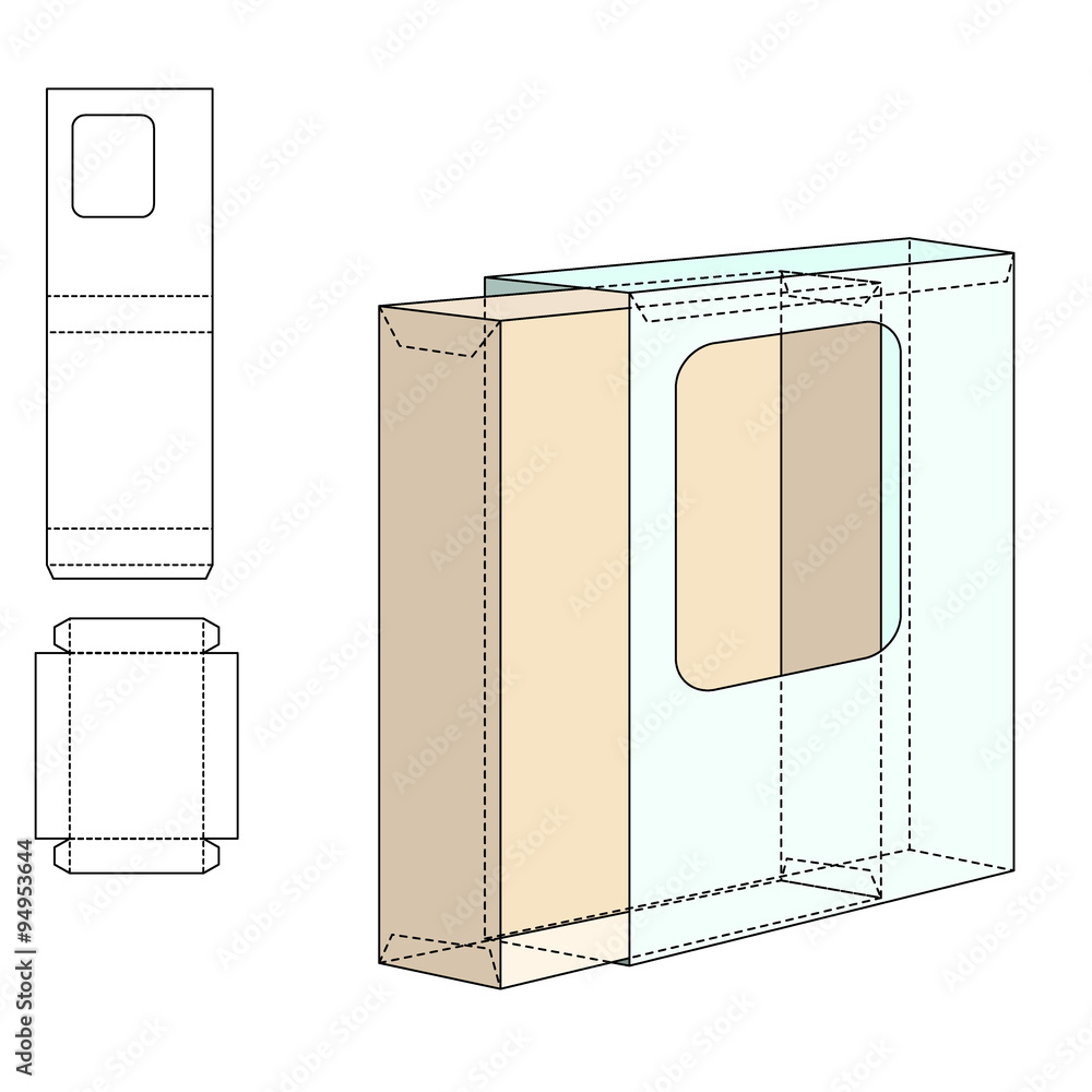 Box Die Line template Stock Vector | Adobe Stock