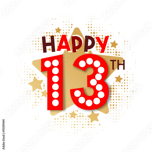 Happy 13th Birthday Stock Vector | Adobe Stock