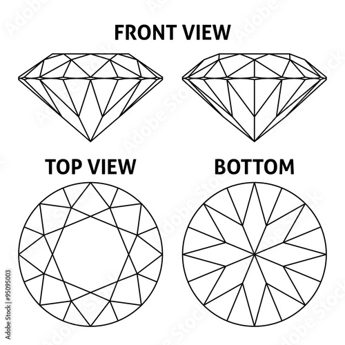 Four sides of the diamond, vector illustration Stock Vector | Adobe Stock