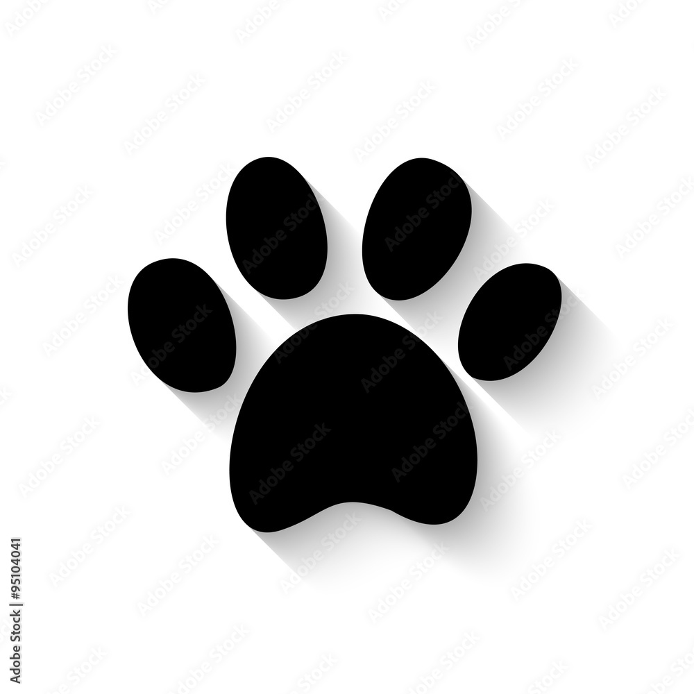 paw print with shadow Stock Vector | Adobe Stock