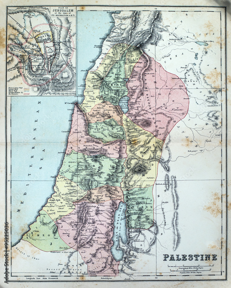 Map of Palestine Stock Photo | Adobe Stock