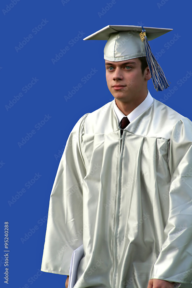 Stock-Foto „Serious Graduate During Commencement Blue“ | Adobe Stock