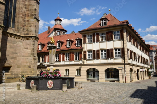 Ansbach, Germany - Street view with historic buildings in Ansbach ...