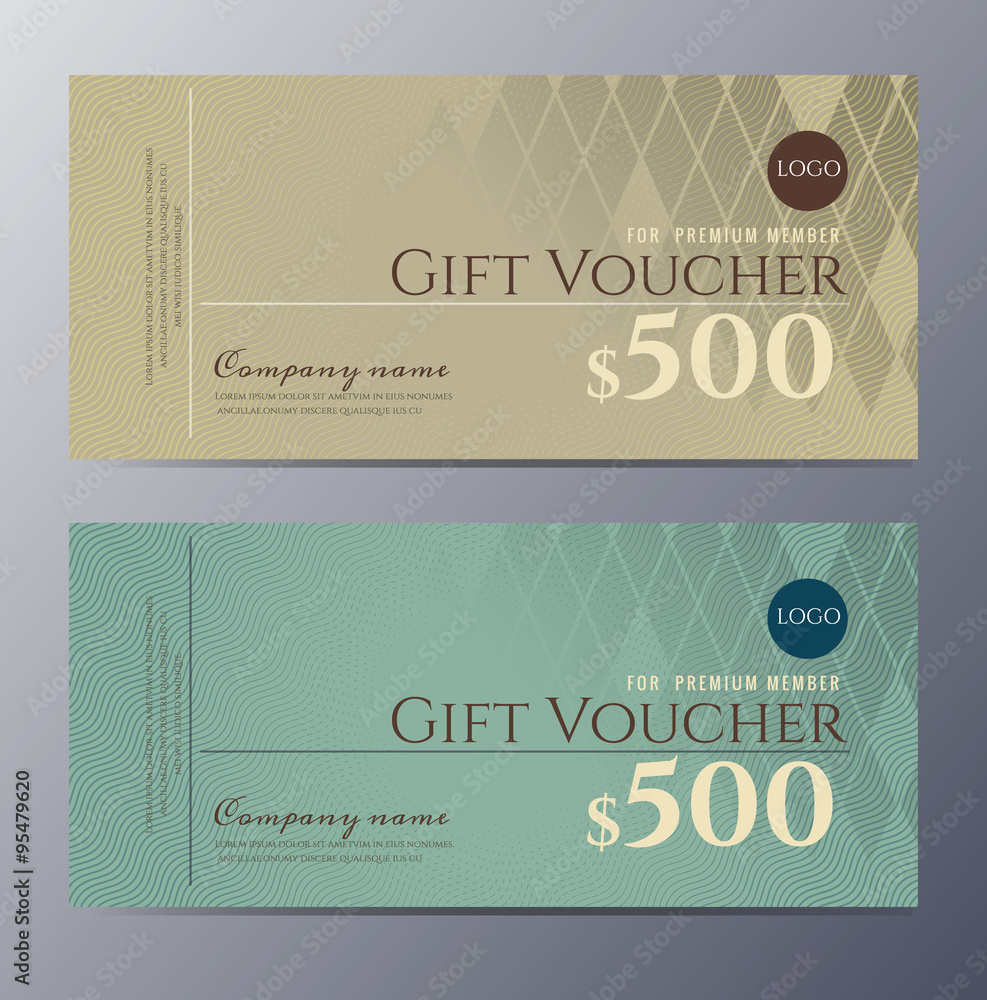 Gift voucher template with colorful pattern Stock Vector | Adobe Stock