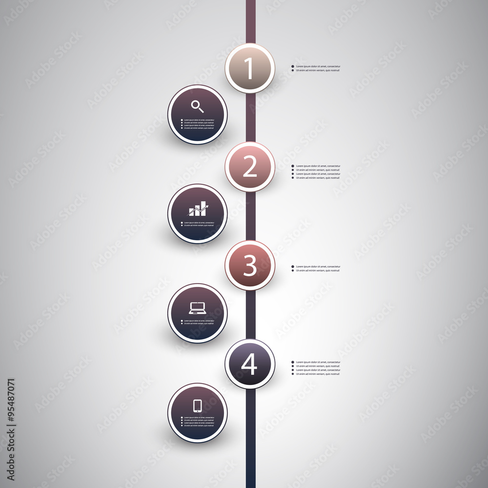 Infographic Concept - Flow Chart Design - Timeline Stock Vector | Adobe ...