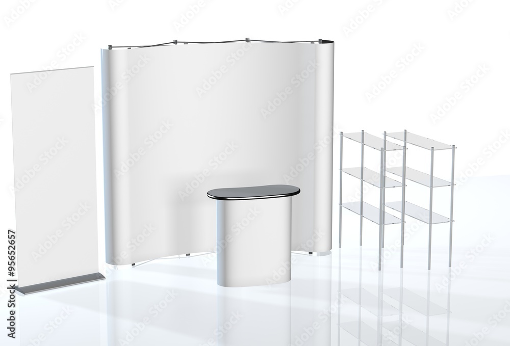 Trade exhibition stand, Exhibition Stand round, 3D rendering ...