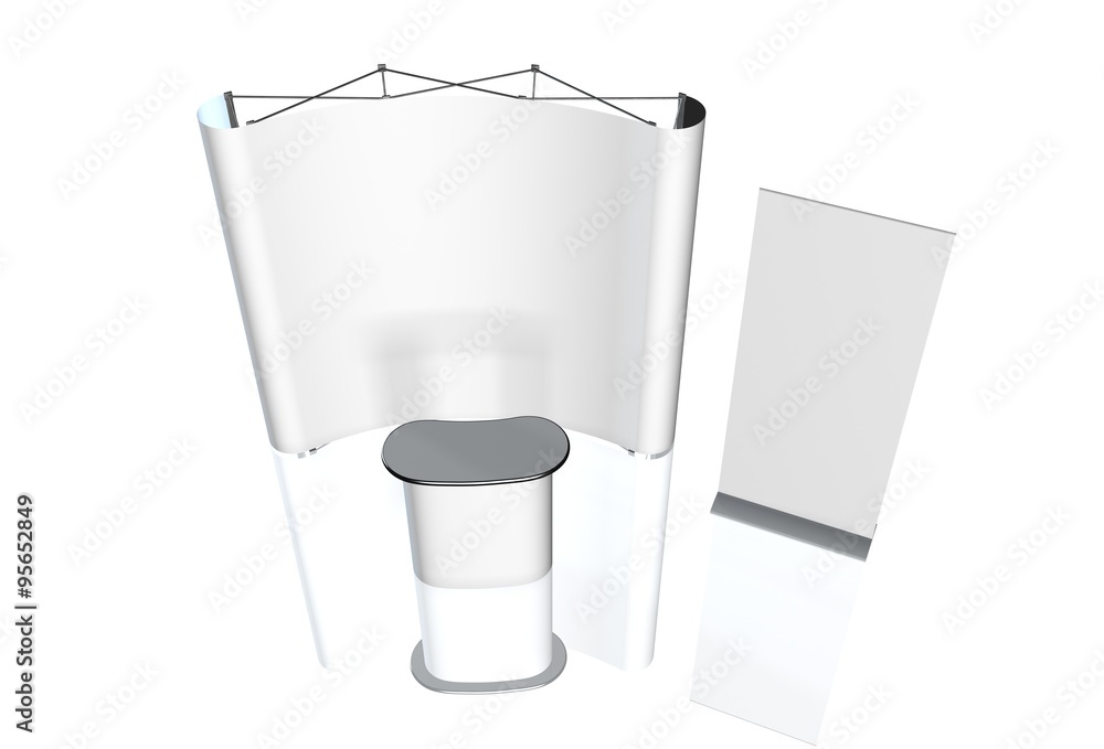 Trade exhibition stand, Exhibition Stand round, 3D rendering ...