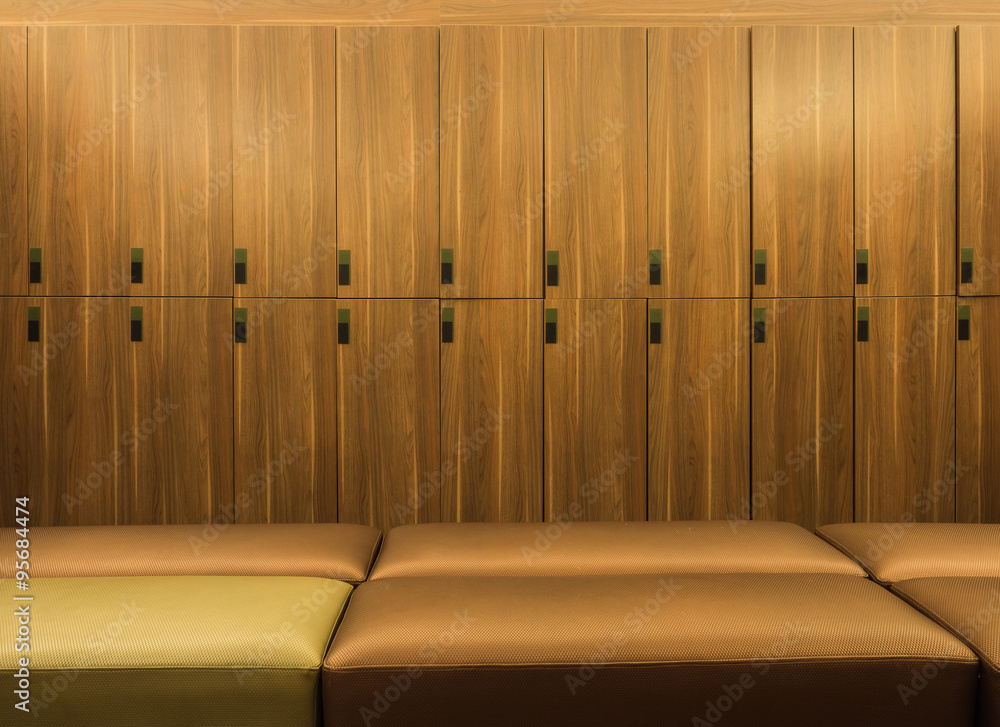 Design of modern wooden lockers Stock Photo | Adobe Stock
