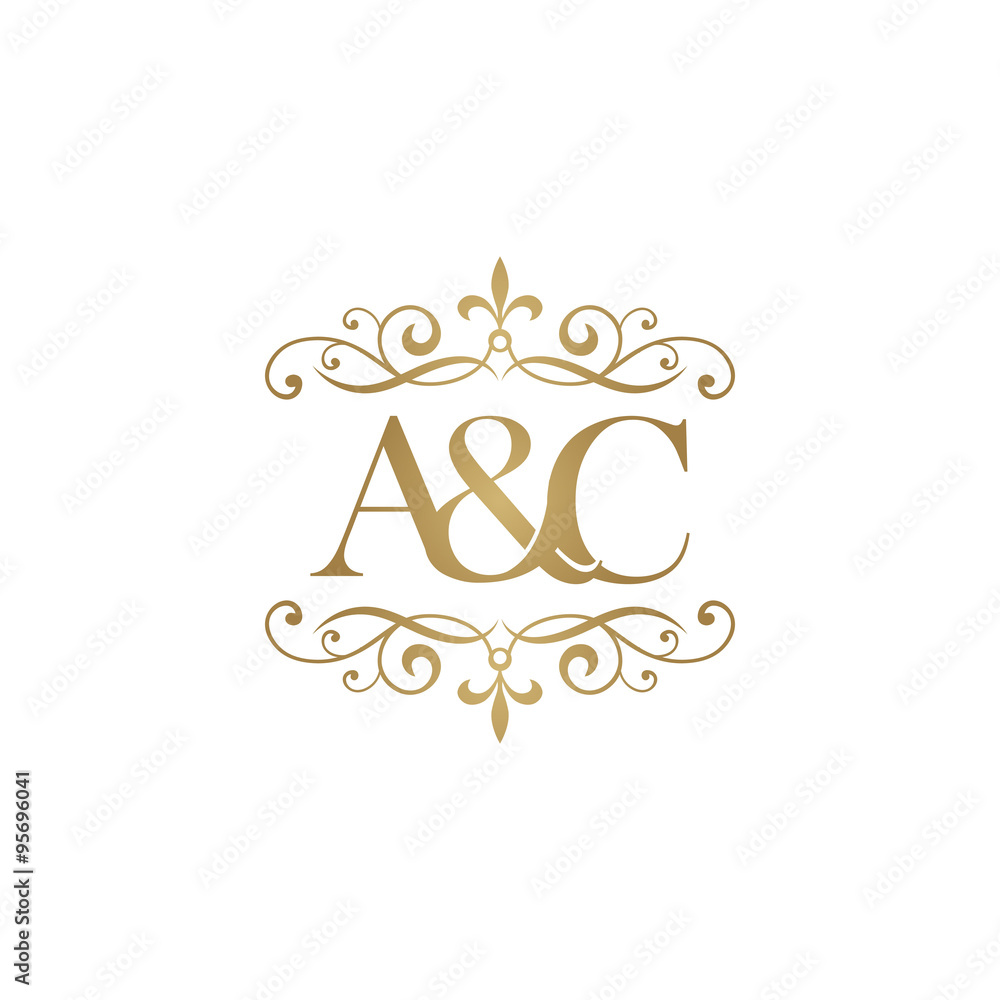 A&C Initial logo. Ornament ampersand monogram golden logo Stock Vector ...
