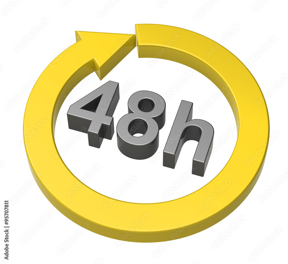48 hours delivery sign. Computer generated 3D photo rendering. Stock ...
