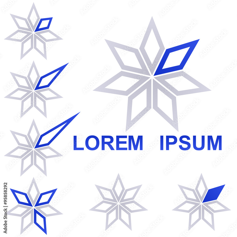 Star technology symbol design set Stock Vector | Adobe Stock