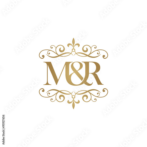 M&R Initial logo. Ornament ampersand monogram golden logo - Buy this ...