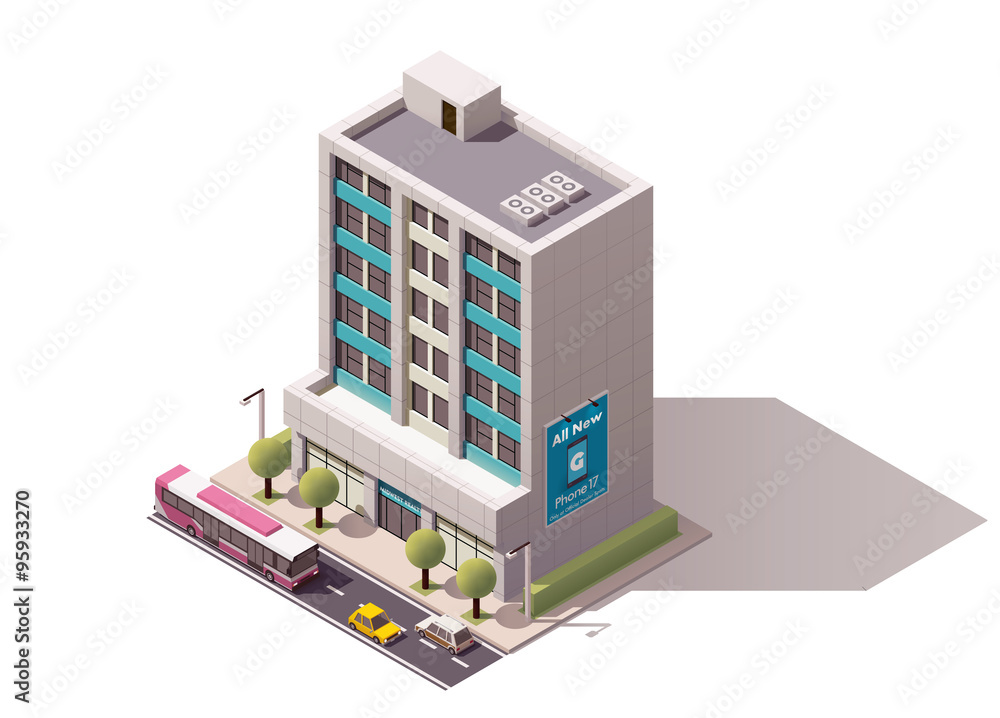 Vector de Stock Vector isometric office building | Adobe Stock