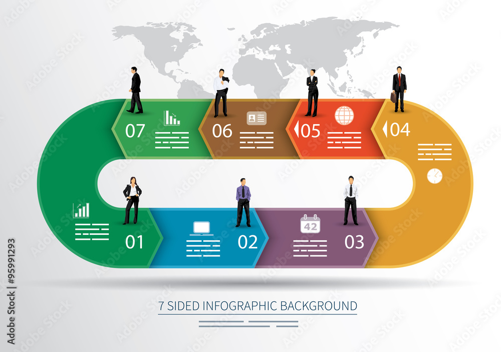 7 sided infographics background Stock Vector | Adobe Stock