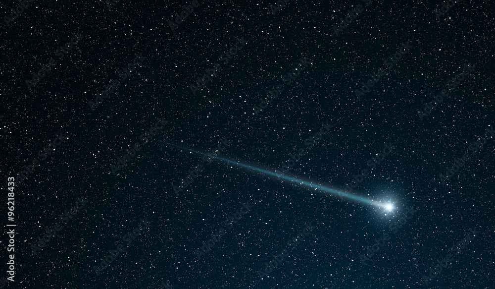 shooting star going across the star field Stock Illustration | Adobe Stock