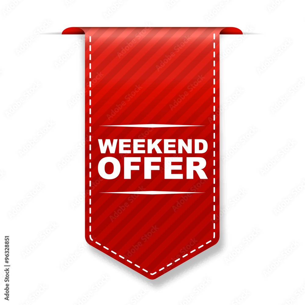 red vector banner design weekend offer Stock Vector | Adobe Stock