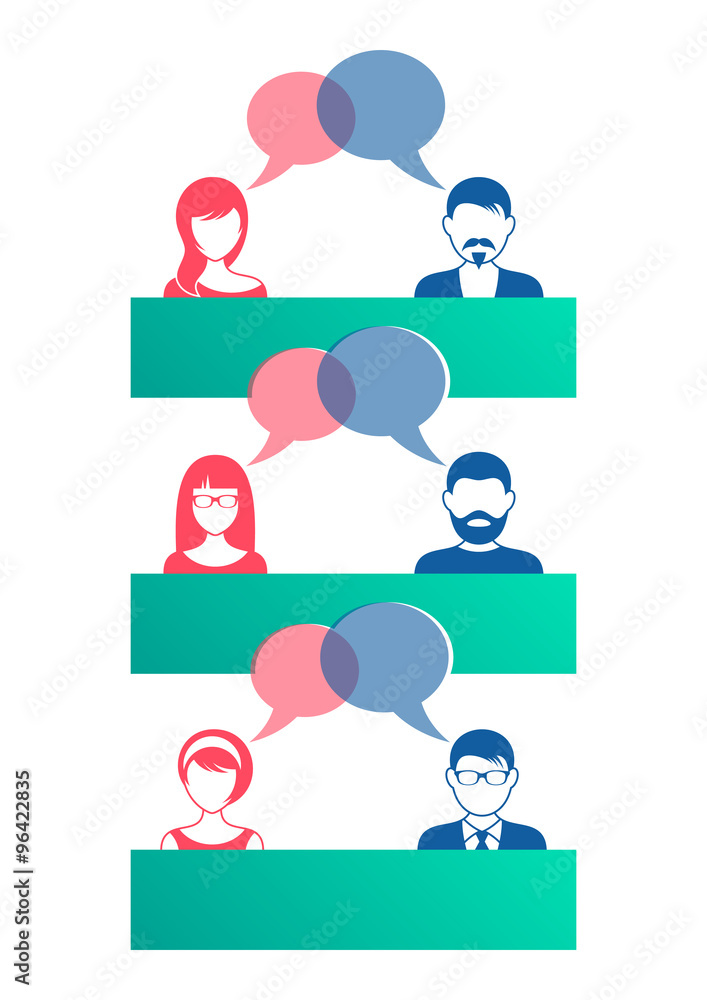 Man and woman dialog icons Stock Vector | Adobe Stock