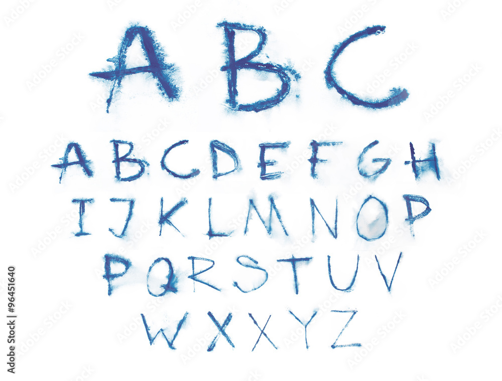 Watercolor aquarelle font type handwritten hand drawn doodle abc ...