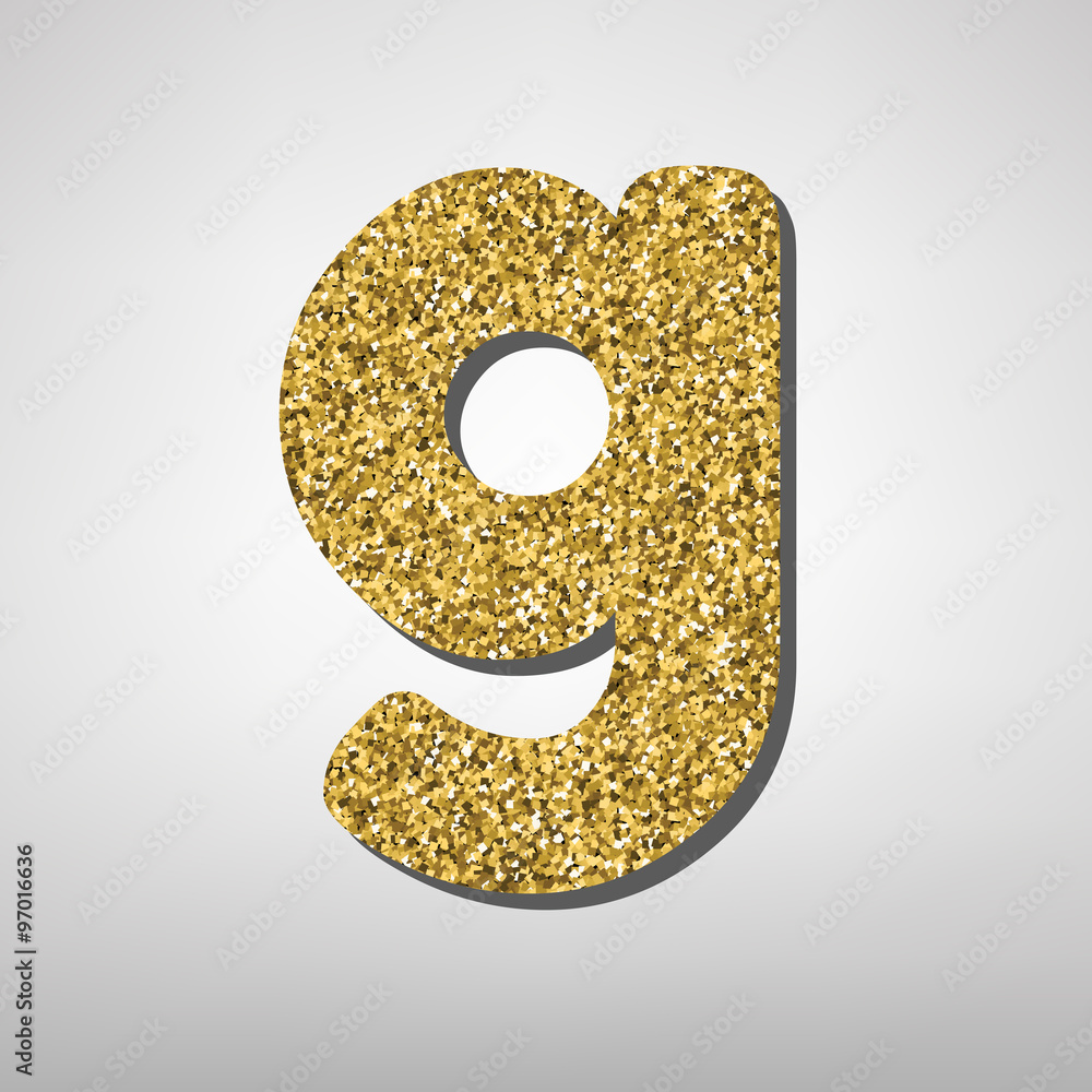 Gold font type letter G, uppercase. Victorian ABC element in vector ...