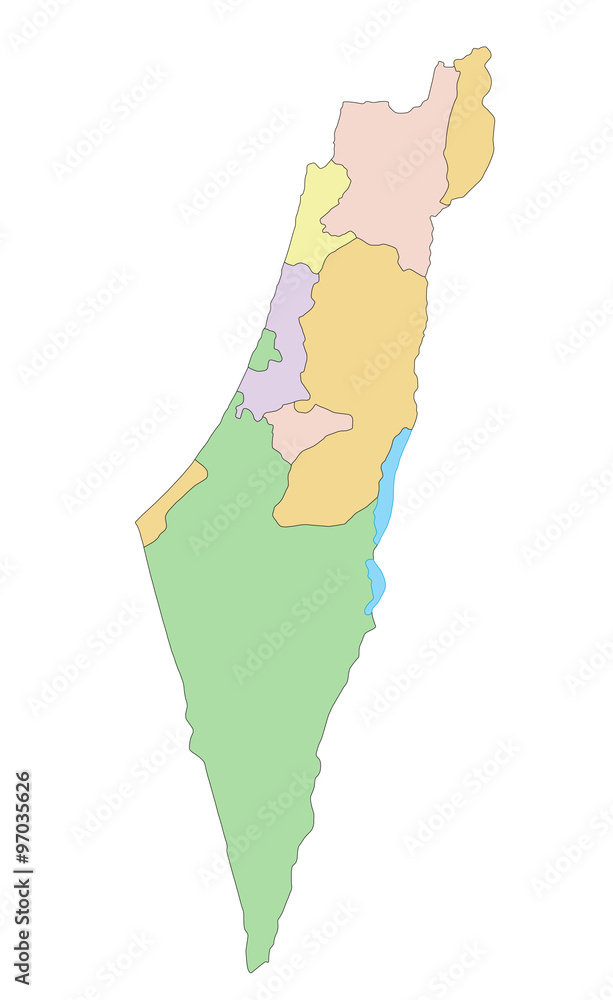 Israel - Highly detailed editable political map. Stock Vector | Adobe Stock
