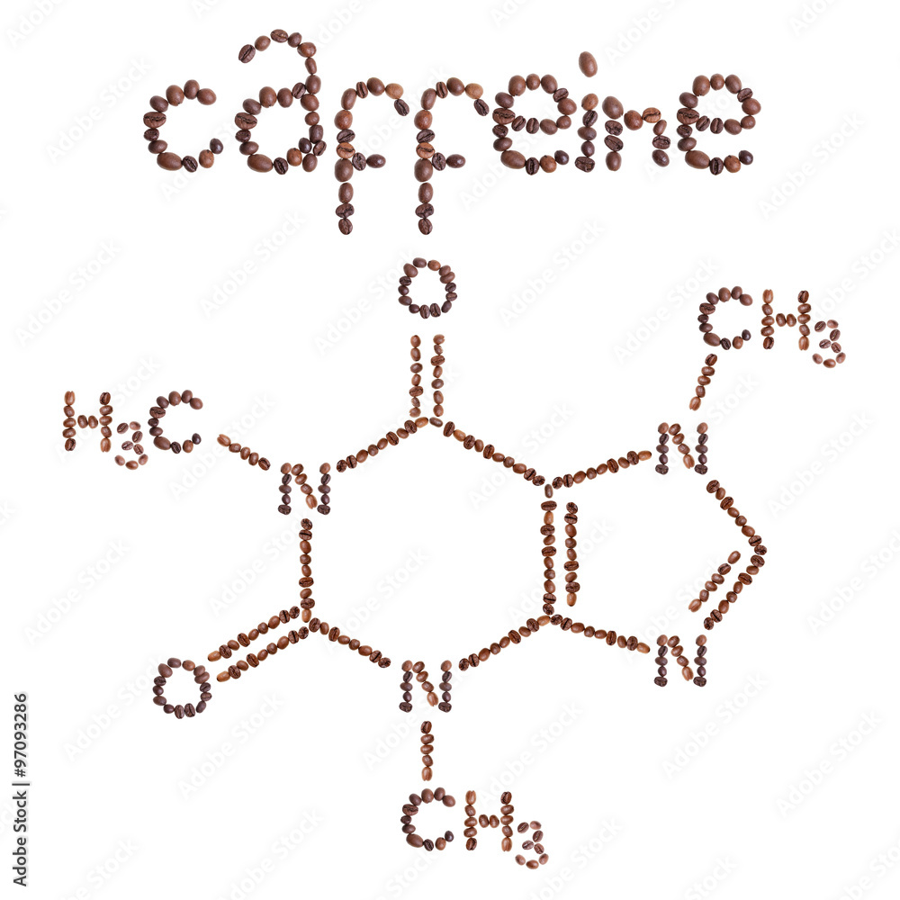 Caffeine chemical molecule structure. The structural formula of ...