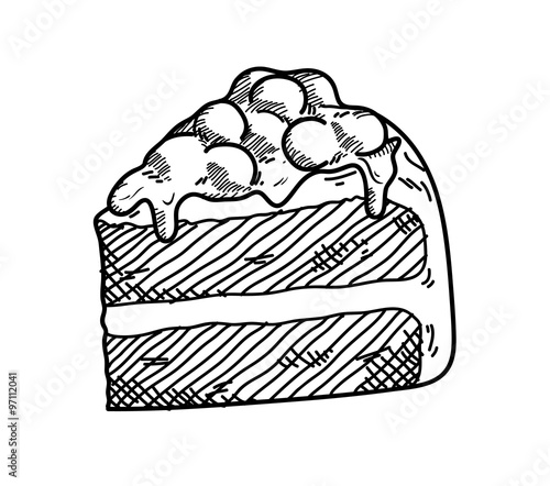 Red Velvet Doodle, a hand drawn vector doodle illustration of a red ...