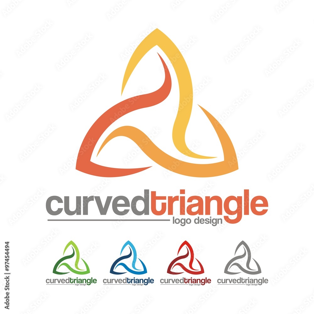 Curved Triangle Design Logo Icon Stock Vector | Adobe Stock