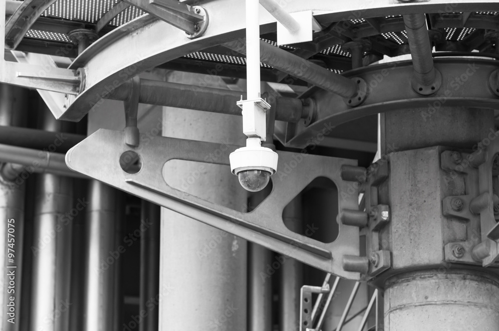 LONDON UK - SEPTEMBER 19, 2015 - Security camera. Lloyds of London bank ...