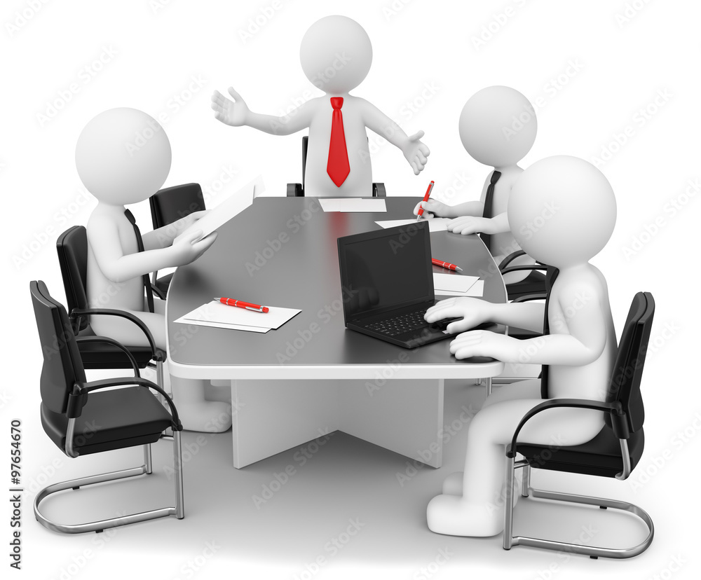 3d Männchen Meeting Besprechung Stock Illustration | Adobe Stock