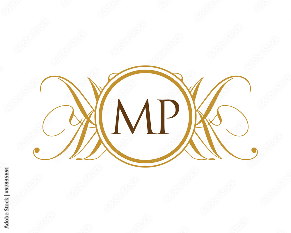 MP Luxury Ornament initial Logo Stock Vector | Adobe Stock