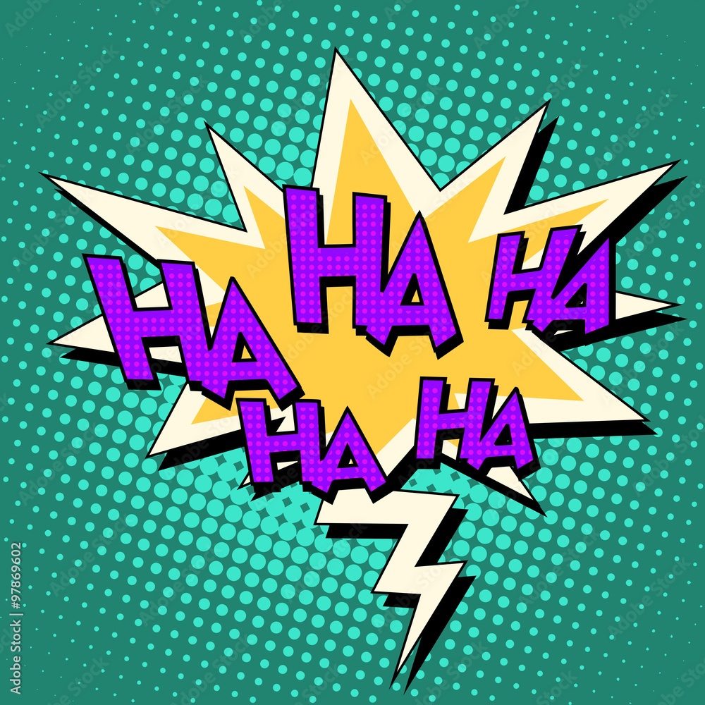 haha comic bubble retro text Stock Vector | Adobe Stock