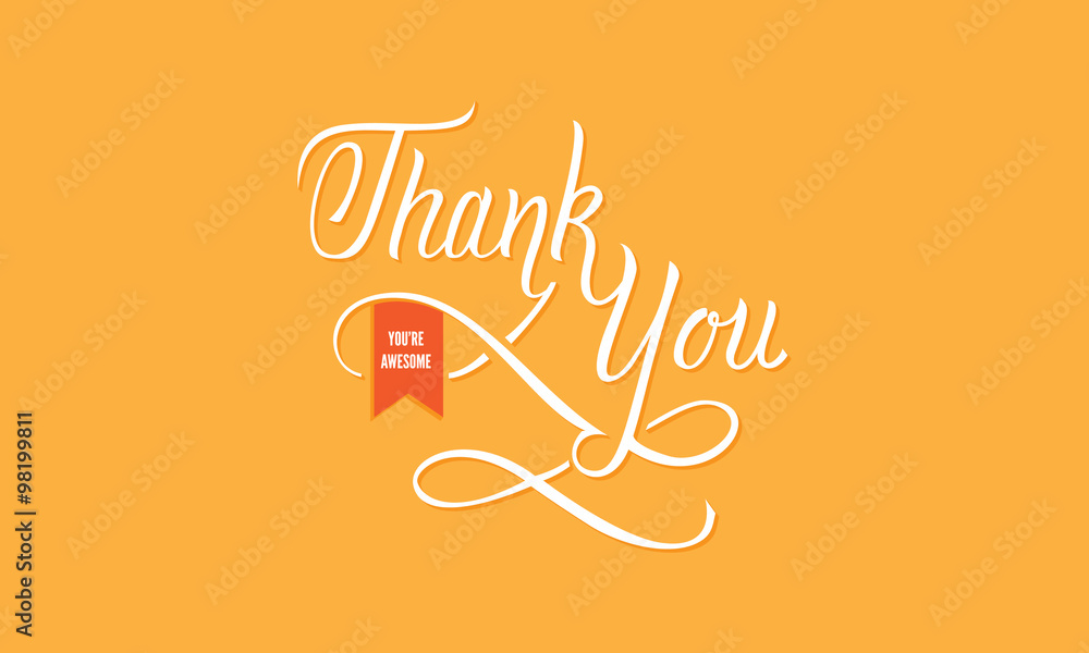 Thank You Appreciation Card Typography Cursive Calligraphy Hand ...