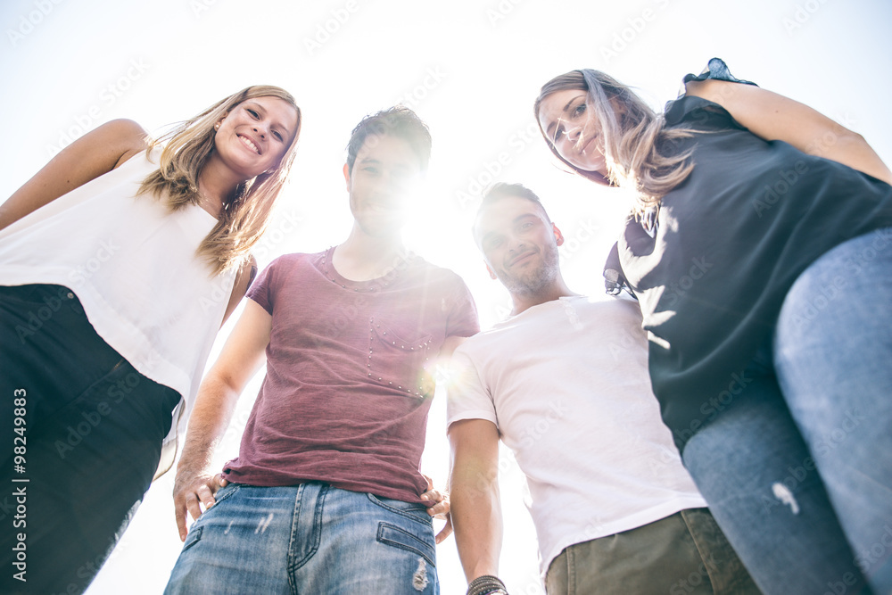 person looking down at camera