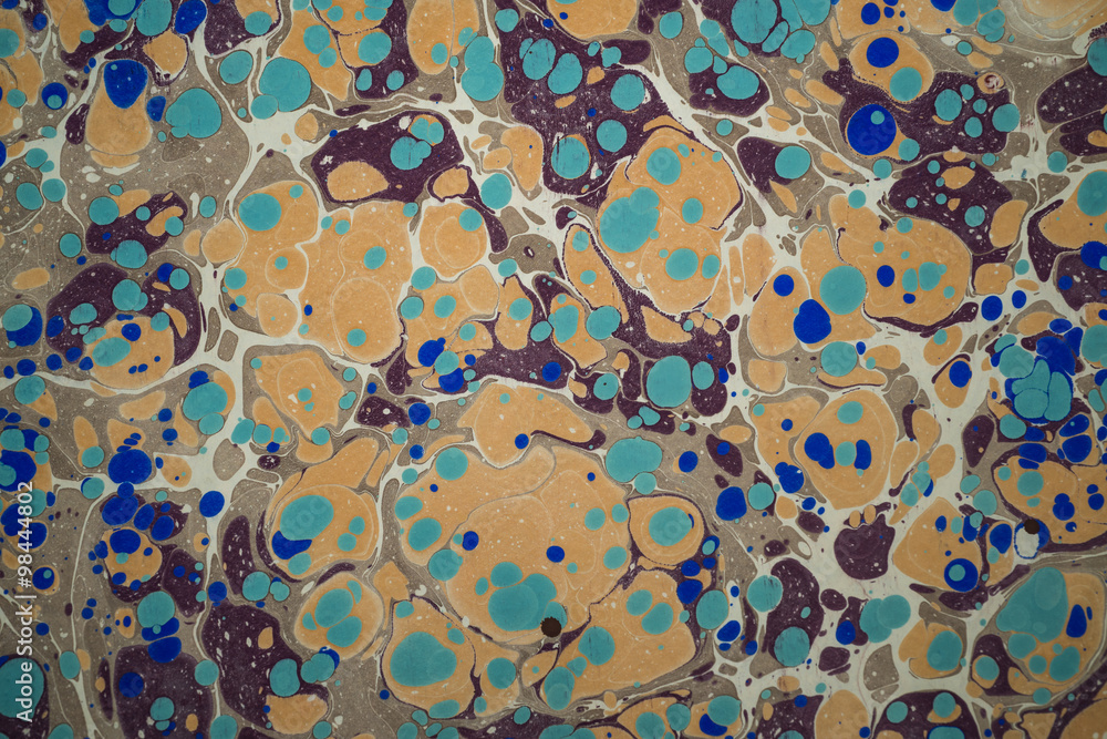 Ebru art. Traditional Turkish Ebru technique. Painting on water ...