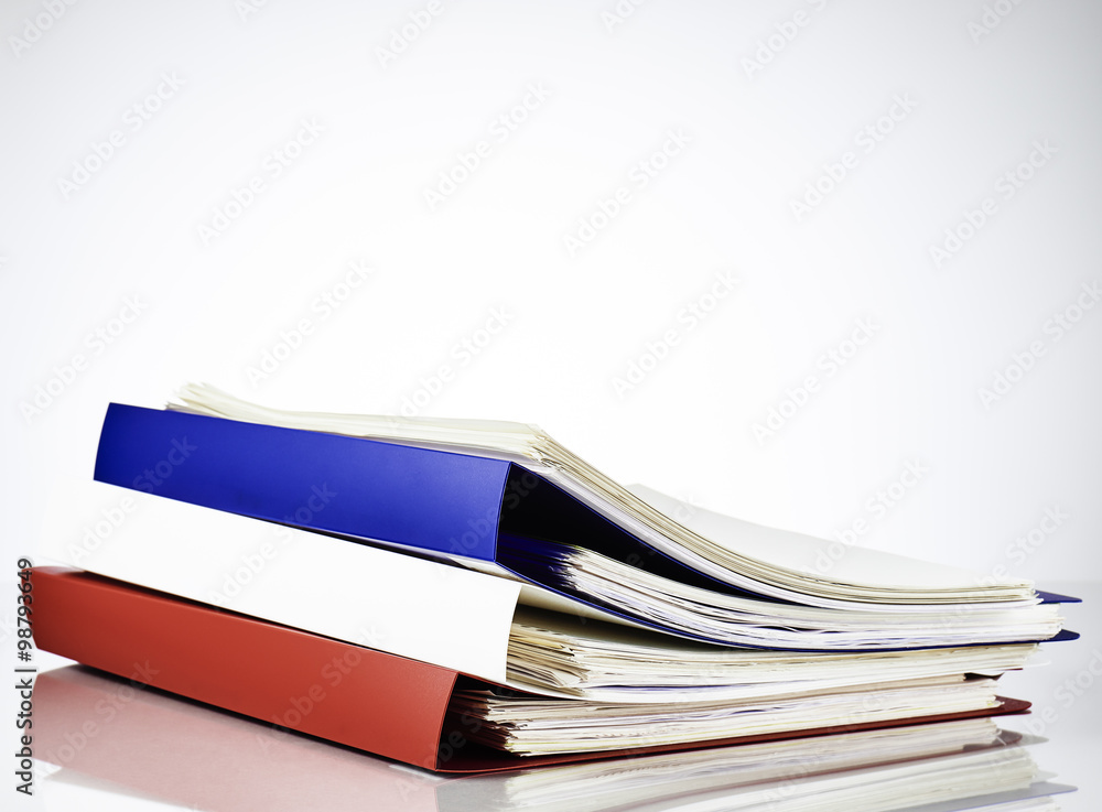 Files. Stack of binder files. Stock Photo | Adobe Stock