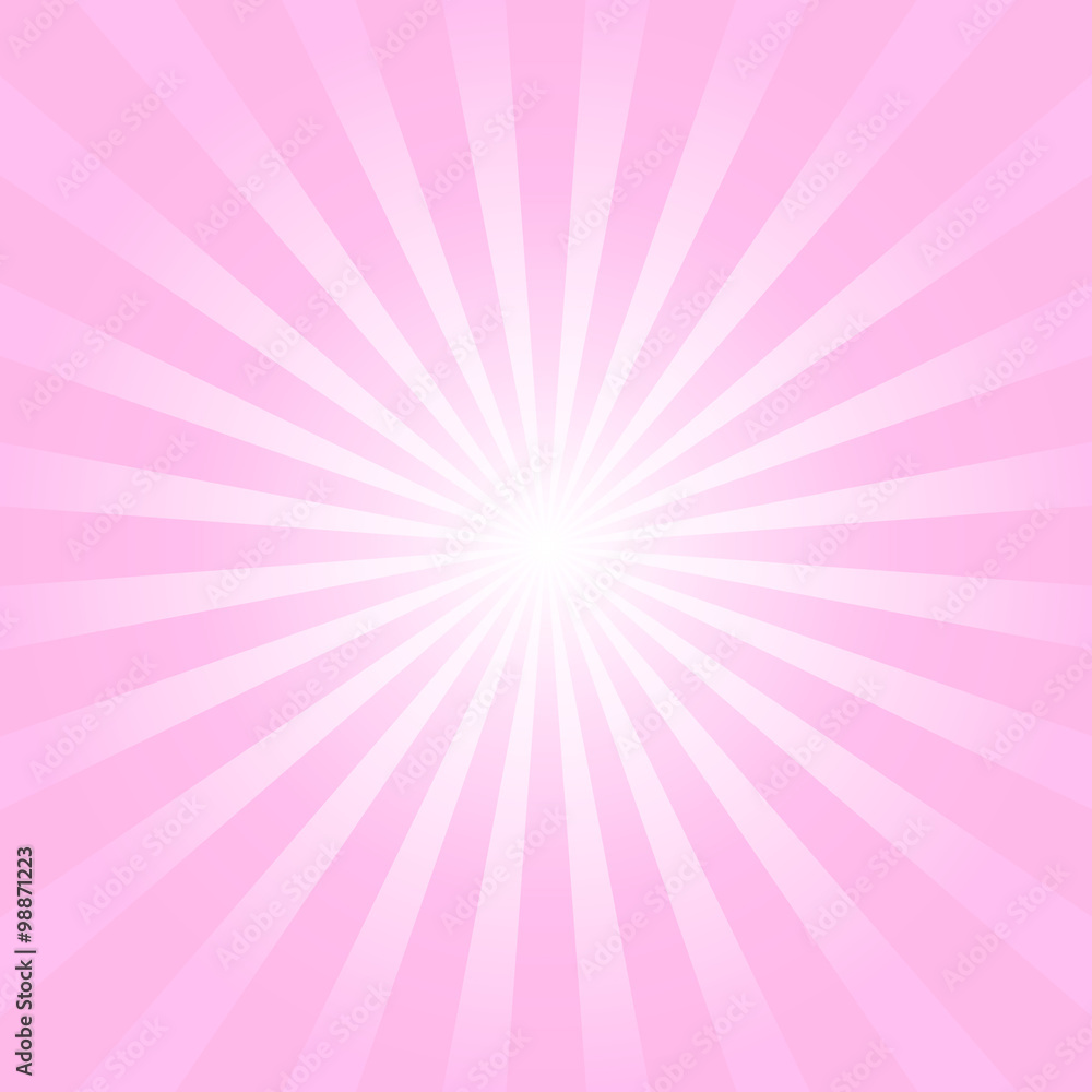 Light pink sunburst background. Starburst texture. Vector illustration ...