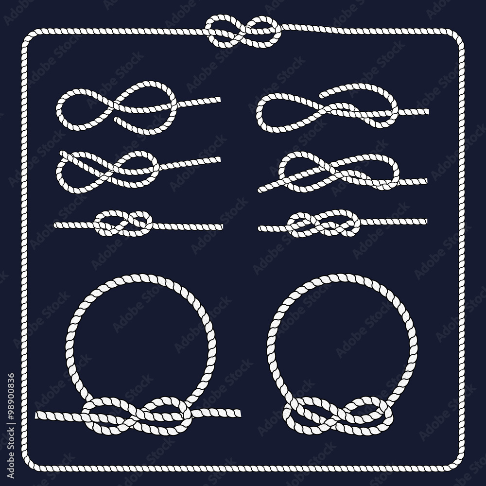Marine symbol. Rope knots. Stock Vector | Adobe Stock